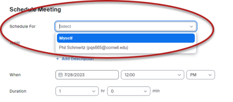 Zoom Schedule Privilege | IT@Cornell
